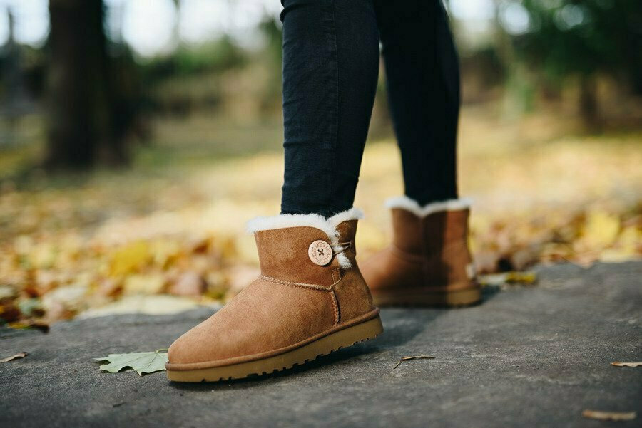 Ugg Australia Mini Bailey Button II 1016422 Suede Γυναικεία Μποτάκια με ...