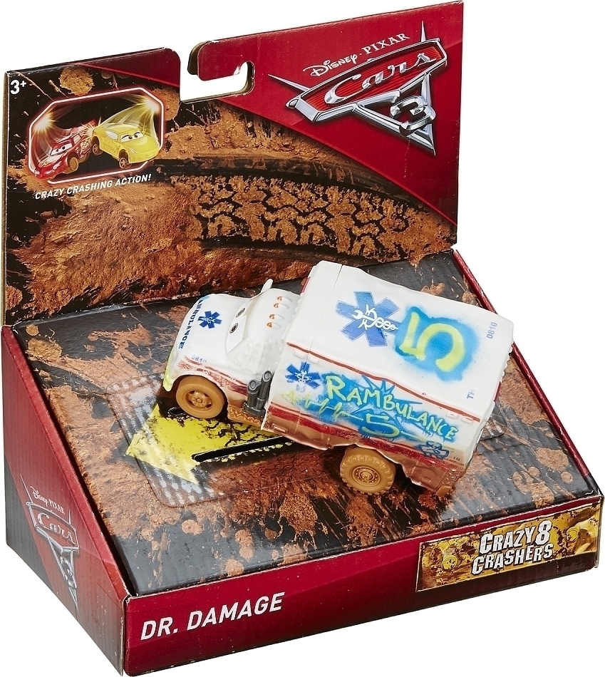 Mattel Pixar Cars 3 Crazy 8 Crashes Dr.Damage Vehicle | Skroutz.gr