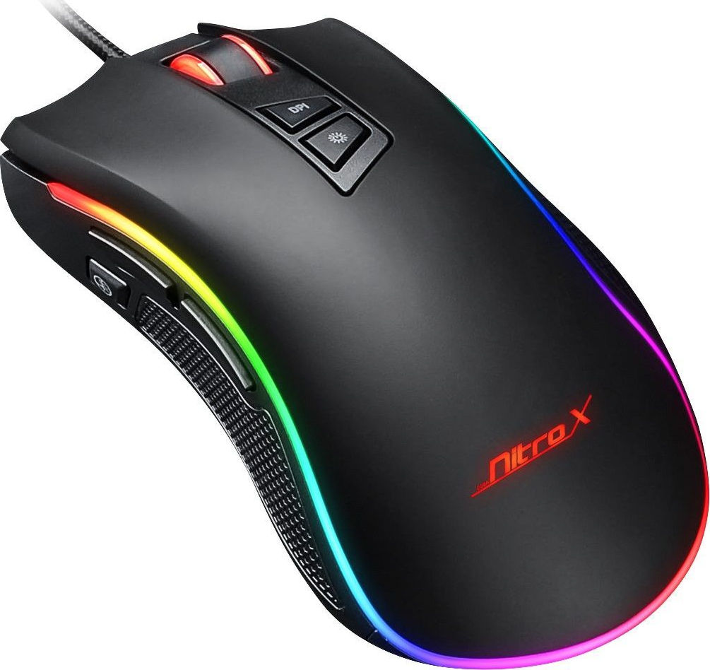 Inter-Tech Nitrox GT-300+ RGB Gaming Ποντίκι 4000 DPI Μαύρο | Skroutz.gr