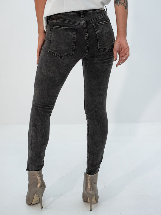 Staff Sandra Mid Rise Skinny Fit Γυναικείο Jean Παντελόνι Μαύρο 5-970. ...