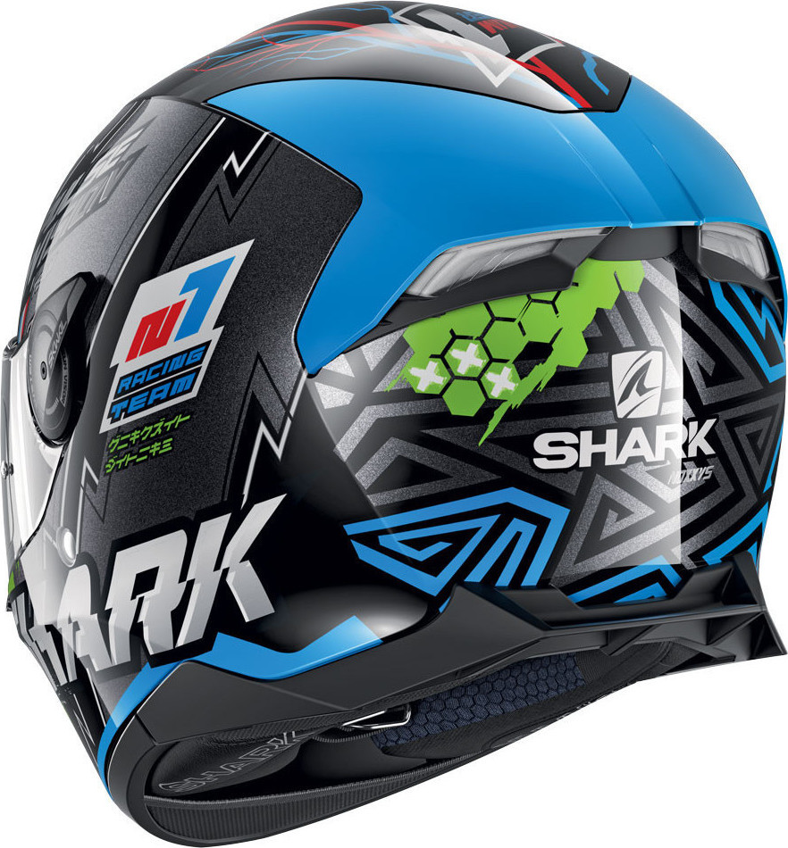 Shark D-Skwal 2 Noxxys Mat Black Blue Green Κράνος Μηχανής Full Face ...