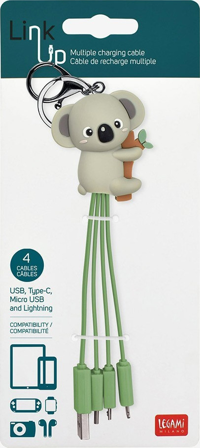Legami Milano Link Up Keychain USB to Lightning / Type-C / micro USB ...