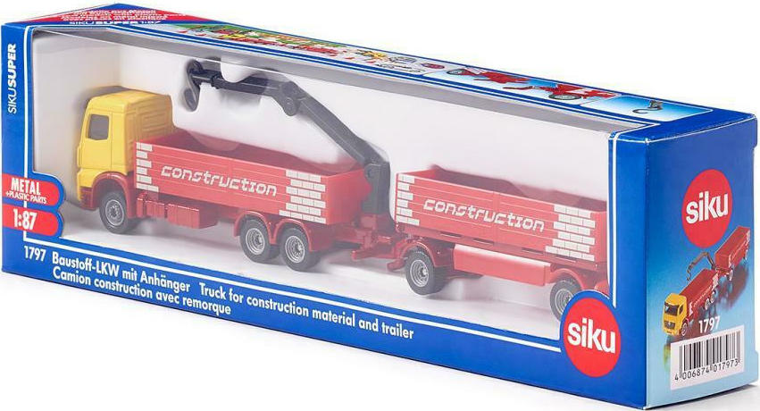 Siku Φορτηγό Construction Lorry with Trailer για 3+ Ετών | Skroutz.gr