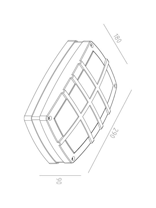 Aca Στεγανή Επιτοίχια Πλαφονιέρα Εξωτερικού Χώρου E27 σε Ροζ Χρώμα ...