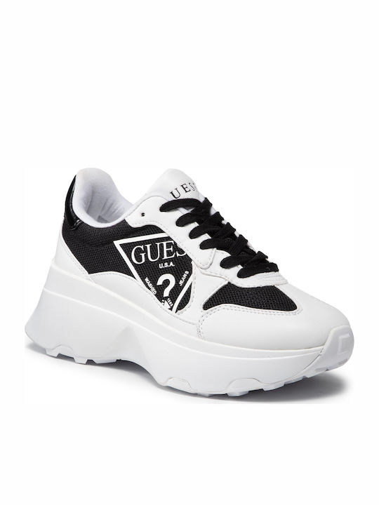 Guess Calebb Γυναικεία Chunky Sneakers Λευκά FL7CBBSMA12-BLKWH | Skroutz.gr