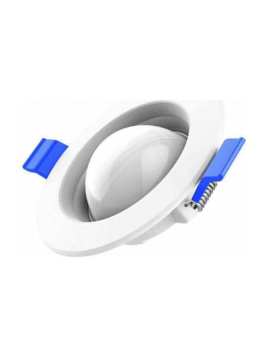 Metanor Στρογγυλό Μεταλλικό Χωνευτό Σποτ με Ενσωματωμένο LED και Φυσικό ...