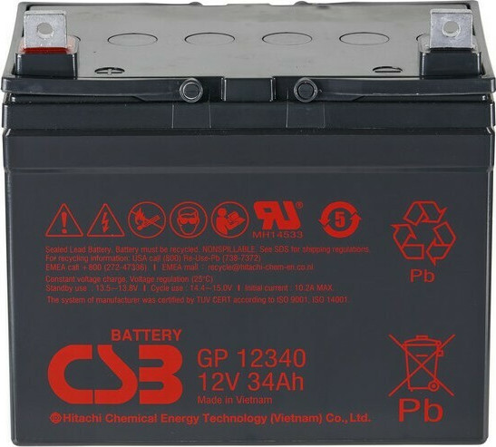 CSB GP12340 Μπαταρία UPS με Χωρητικότητα 34Ah και Τάση 12V | Skroutz.gr