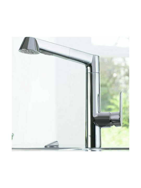 Grohe K7 32176000 Μπαταρία Κουζίνας Πάγκου με Ντουζ Ασημί | Skroutz.gr