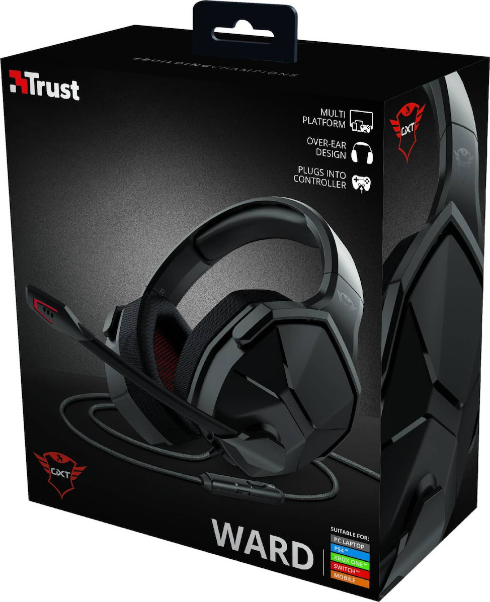 Trust GXT 4371 Ward Over Ear Gaming Headset με σύνδεση 3.5mm | Skroutz.gr