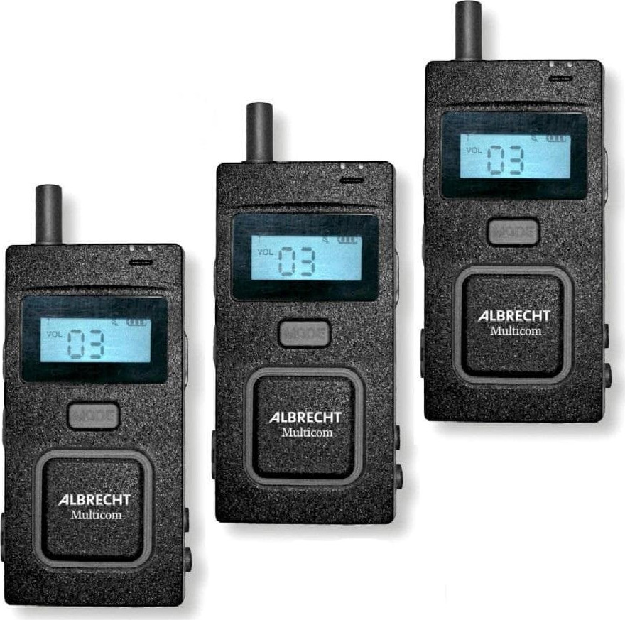 Albrecht Multicom 29961 Walkie Talkie με Μονόχρωμη Οθόνη Σετ 3τμχ ...