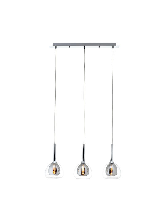 Brilliant Hadan Μοντέρνο Κρεμαστό Φωτιστικό Τρίφωτο Ράγα με Ντουί E14 ...