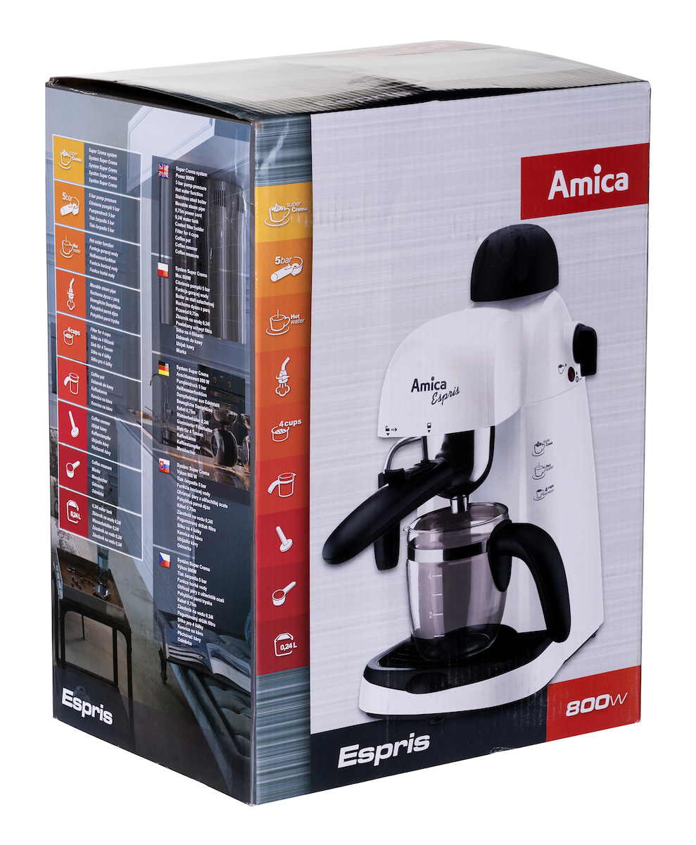Amica CD1011 Μηχανή Espresso 800W Πίεσης 5bar Λευκή | Skroutz.gr