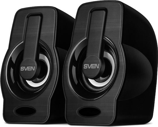 Sven 255 Ηχεία Υπολογιστή 2.0 με RGB Φωτισμό και Ισχύ 6W Μαύρα | Skroutz.gr