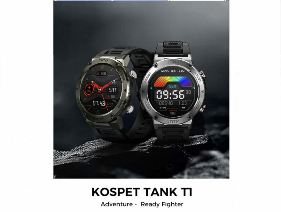 Kospet Tank T1 Smartwatch με Παλμογράφο (Ασημί) | Skroutz.gr