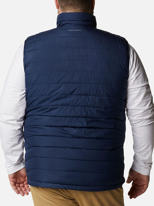 Columbia Powder Lite Αμάνικο Ανδρικό Μπουφάν Puffer Navy Μπλε WS0847 ...