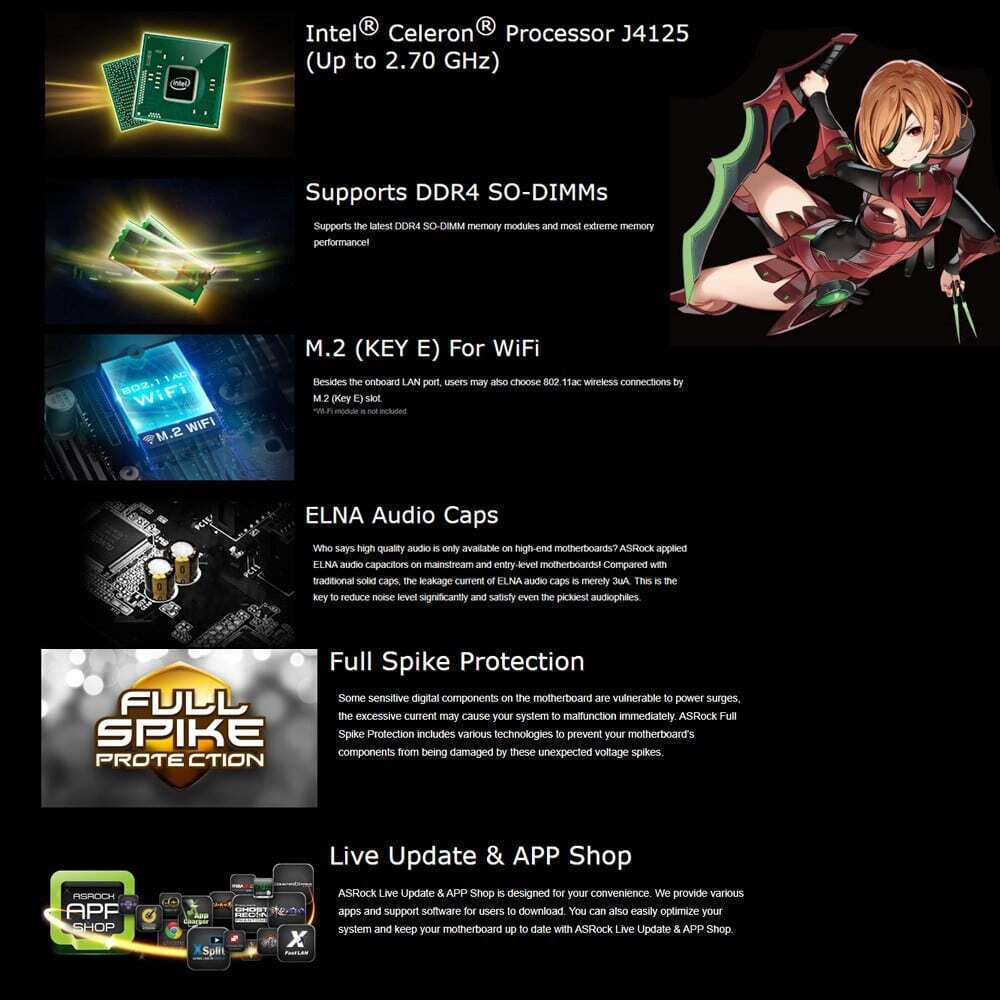 ASRock J4125-ITX SoC Motherboard Mini ITX με Intel BGA1090 Socket ...