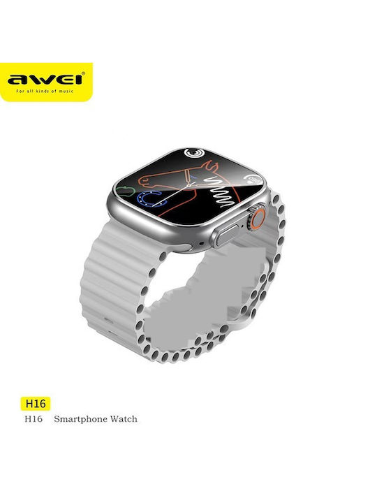 Awei H16 Ultra Smartwatch με Παλμογράφο (Ασημί) | Skroutz.gr