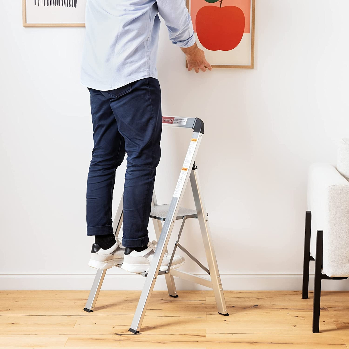 Navaris Aluminum Step Ladder with 2 Stairs 57646.01 | Skroutz.cy