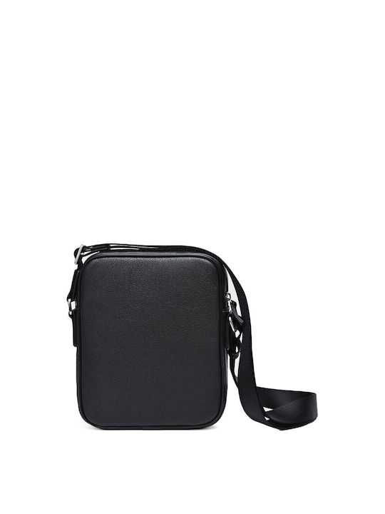 Paperinos Δερμάτινη Ανδρική Τσάντα Ώμου / Χιαστί Μαύρη ZE-6113-BLK ...