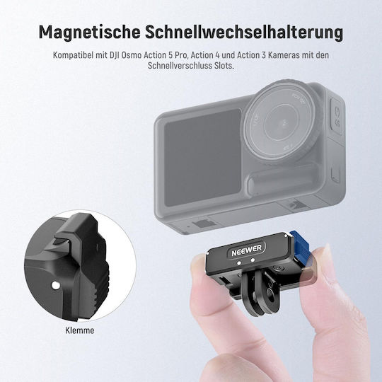 Neewer Magnetic Mount Adapter Compatible Dji Osmo Action 5 Pro 4 3 Enhanced Metal Quick Release ...