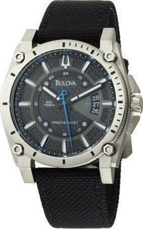 Bulova 96B132 Ρολόι με Υφασμάτινο Λουράκι σε Μαύρο χρώμα 96B132 ...