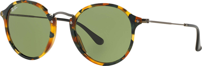 Ray Ban Round Fleck Γυαλιά Ηλίου με Πολύχρωμο Ταρταρούγα Σκελετό και ...