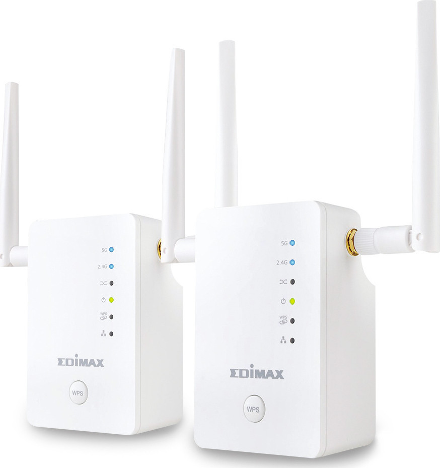 Edimax Gemini RE11 Kit WiFi Extender Dual Band (2.4 & 5GHz) 1200Mbps ...