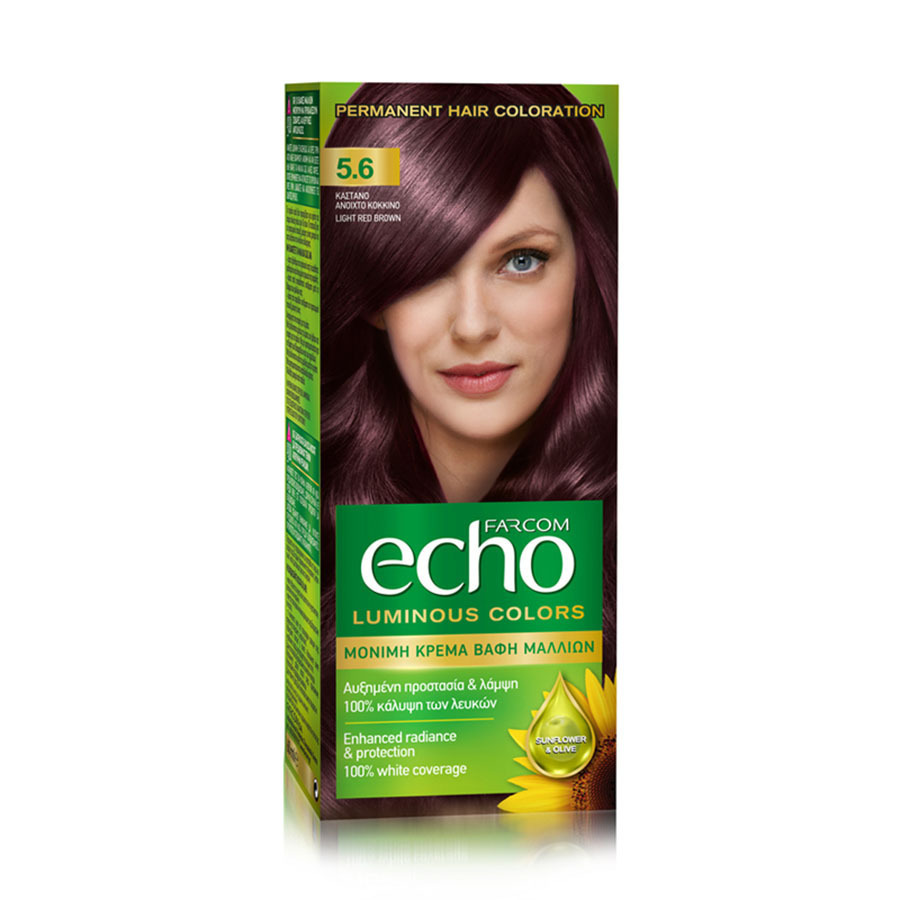 Farcom Echo Σετ Βαφή Μαλλιών 5.6 Καστανό Ανοιχτό Κόκκινο 60ml | Skroutz.gr