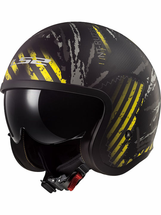 LS2 Spitfire OF599 Garage Matt Black / Yellow Κράνος Μηχανής Jet 1100gr ...