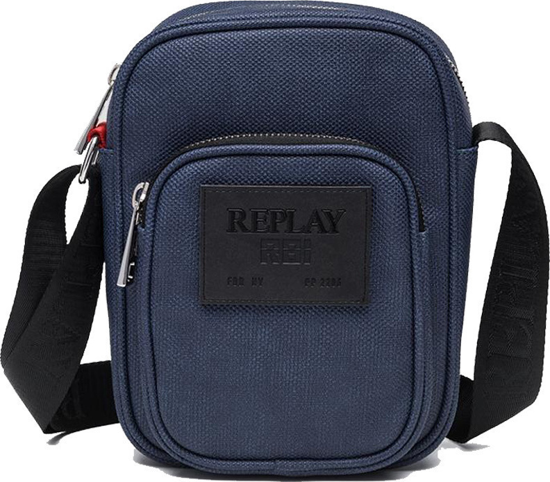 Replay Eco Leather Ανδρική Τσάντα Ώμου / Χιαστί σε Navy Μπλε χρώμα ...