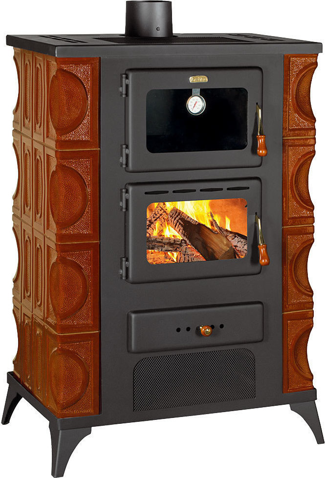 Prity FM RK Κεραμική Ξυλόσομπα με Φούρνο 12kW Καφέ | Skroutz.gr