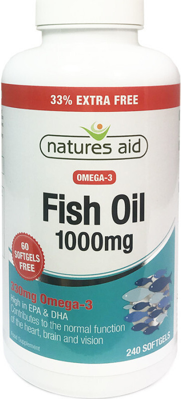 Natures Aid Omega 3 Fish Oil Ιχθυέλαιο 1000mg 240 μαλακές κάψουλες ...