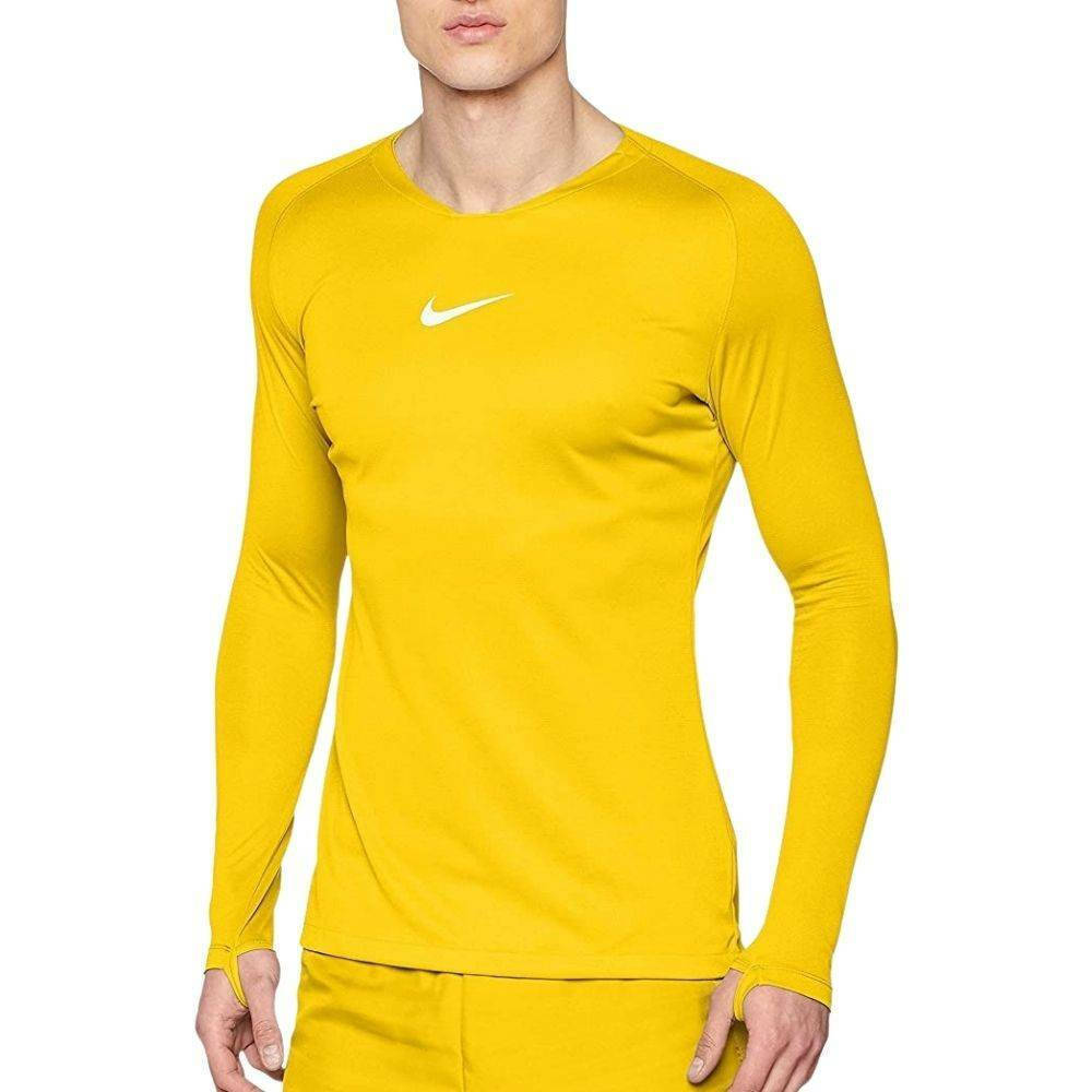 Nike First Layer Ανδρική Μπλούζα Dri-Fit Μακρυμάνικη Κίτρινη AV2609-739 ...