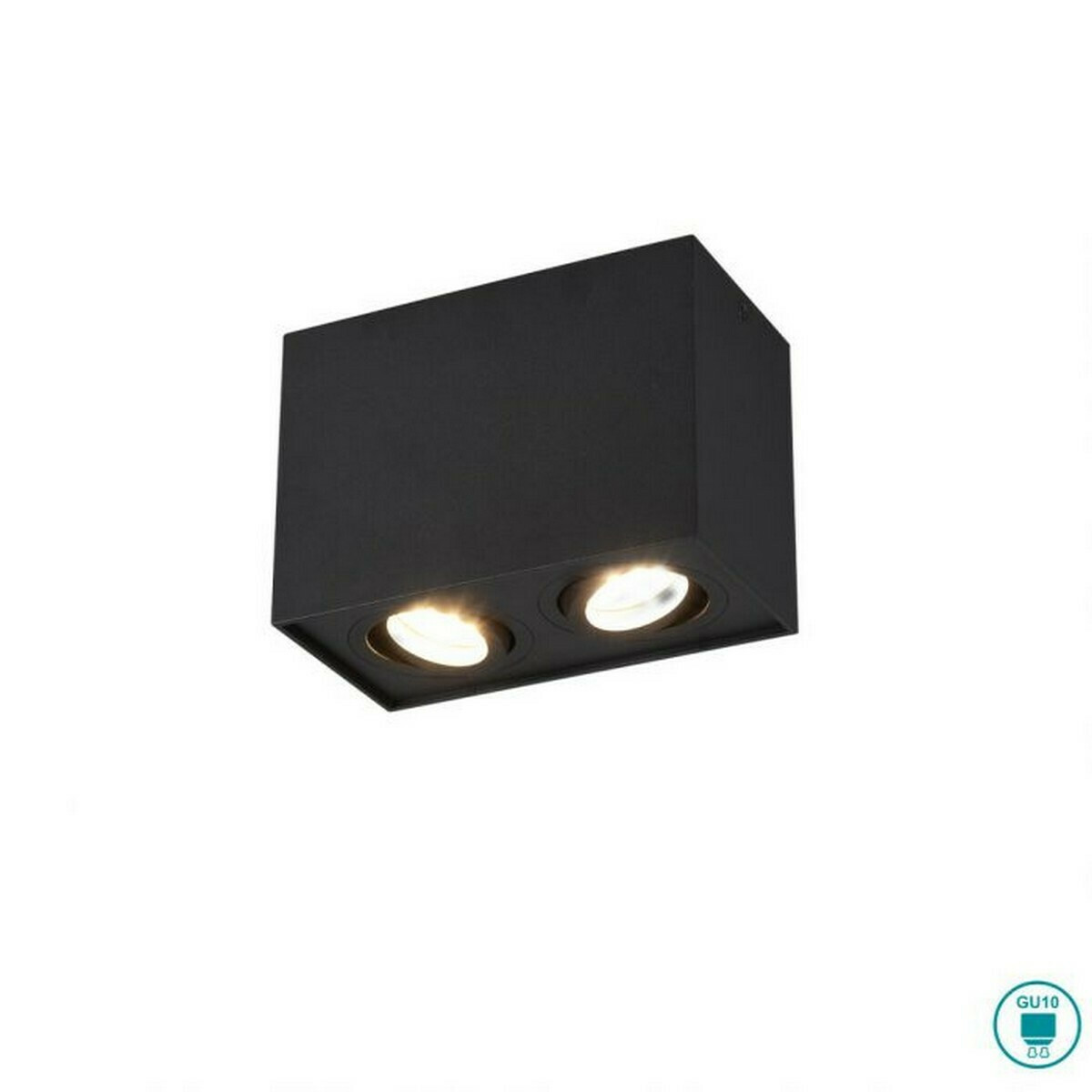 Trio Lighting Biscuit Διπλό Σποτ με Ντουί GU10 σε Μαύρο Χρώμα 613000232 ...