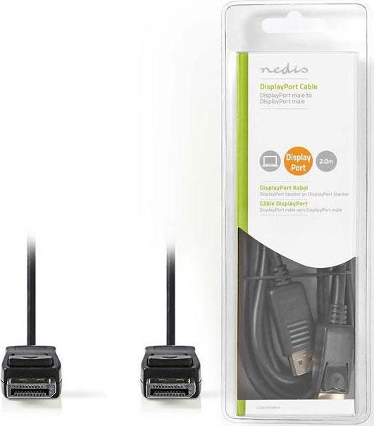 Nedis Cable DisplayPort male - DisplayPort male 2m (CCGB37010BK20 ...