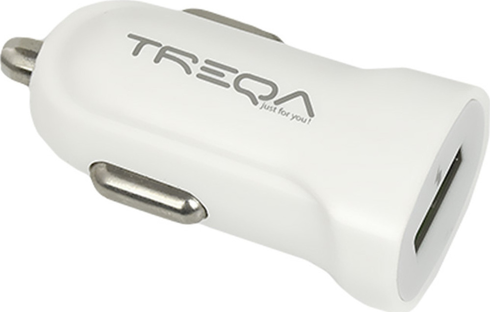 Treqa Φορτιστής Αυτοκινήτου Λευκός Συνολικής Έντασης 2.1A με μία Θύρα ...