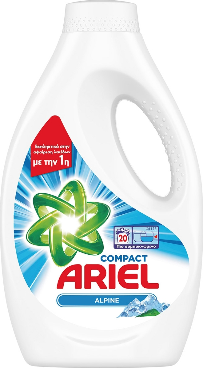 Ariel Compact Υγρό Απορρυπαντικό Ρούχων Alpine 20 Μεζούρες | Skroutz.gr