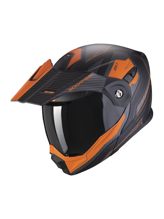 Scorpion ADX-1 Tucson Matt Black/Orange Κράνος Μηχανής Flip-Up με ...