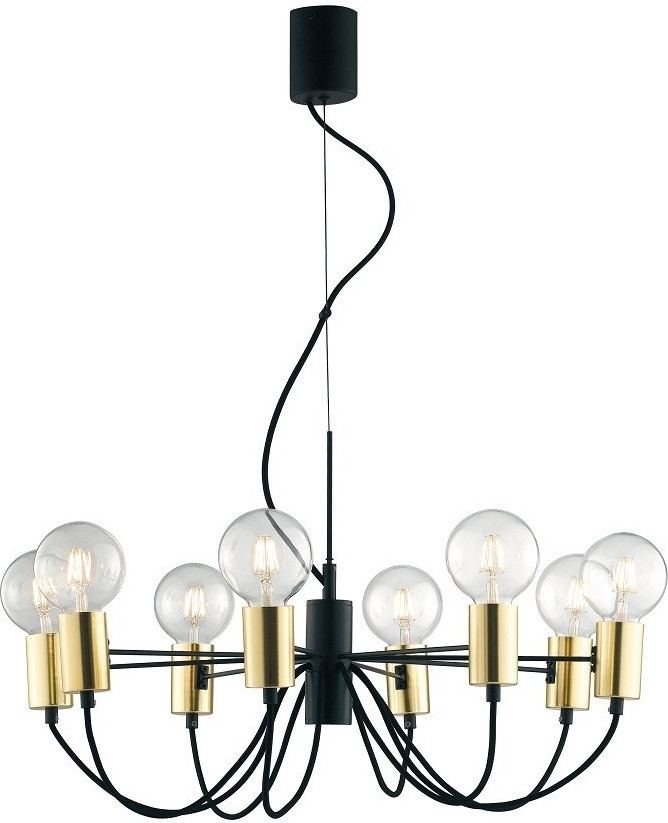 Fan Europe Axon Pendant Light Black for 8 Bulbs E27 66cm I-AXON-S8 ...