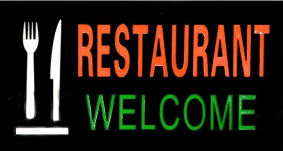 Restaurant Welcome Πινακίδα LED με Κίνηση Μονής Όψης Αδιάβροχη 43.3x23 ...