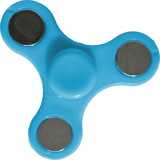 Fidget Spinner Simple Plastic Three Leaves 1 minute Blue/Silver ...