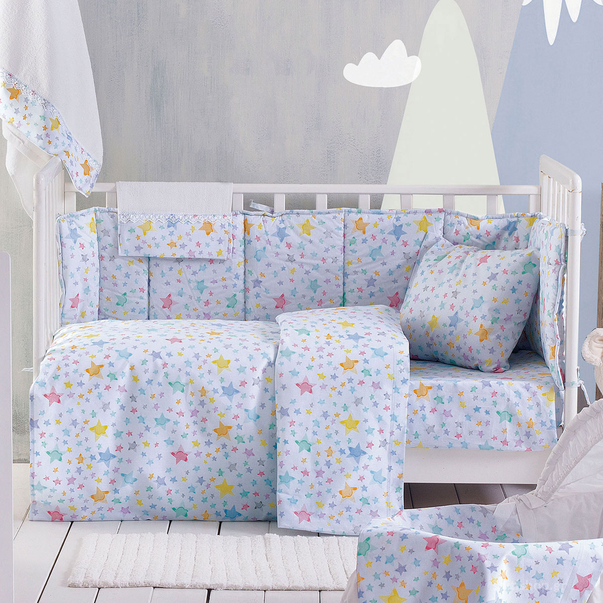 Rythmos Βαμβακερό Πάπλωμα Κούνιας Glow 207-910-1687 110x150cm Blue ...