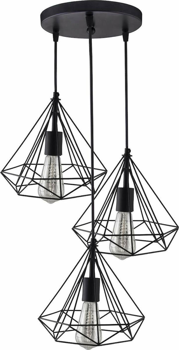 Stimeno Ciclio3200 Κρεμαστό Φωτιστικό Μαύρο Πλέγμα με Ντουί E27 20εκ ...