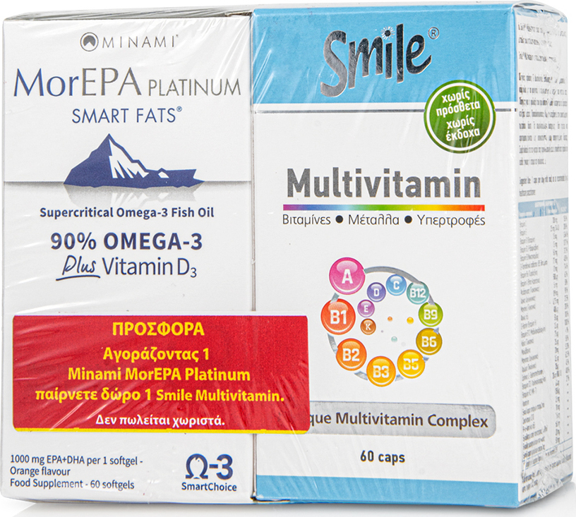 Minami MorEPA Platinum Ιχθυέλαιο & Vitamin D3 60 μαλακές κάψουλες ...