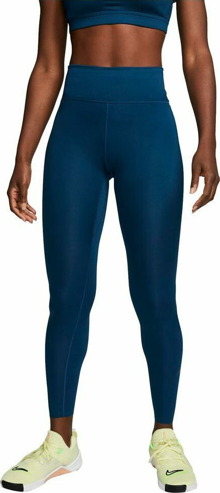 Nike Dri-Fit One Luxe Yoga Γυναικείο Μακρύ Κολάν Ψηλόμεσο Μπλε AT3098 ...