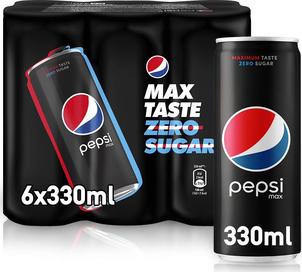 Pepsi Max Cola με Ανθρακικό, Χωρίς Ζάχαρη σε Κουτί 6x330ml | Skroutz.gr