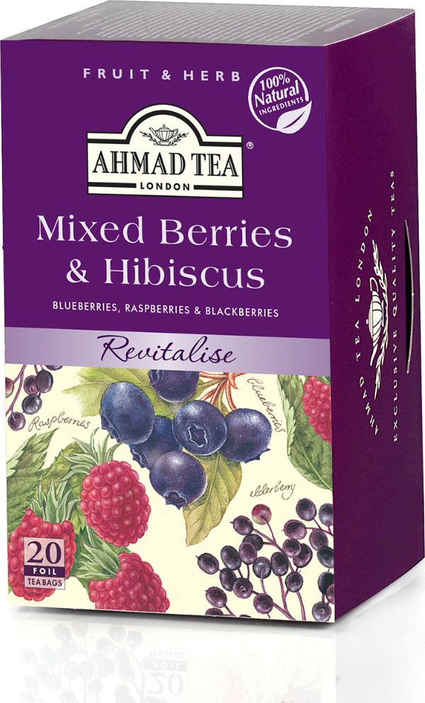 Ahmad Tea Μίγμα Βοτάνων Fruit & Herb Mixed Berries & Hibiscus 20 ...