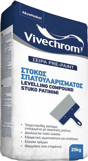Vivechrom Pre-Paint Τσιμεντόστοκος Ακρυλικός Σπατουλαρίσματος Λευκός 20kg 5210869 | Skroutz.gr