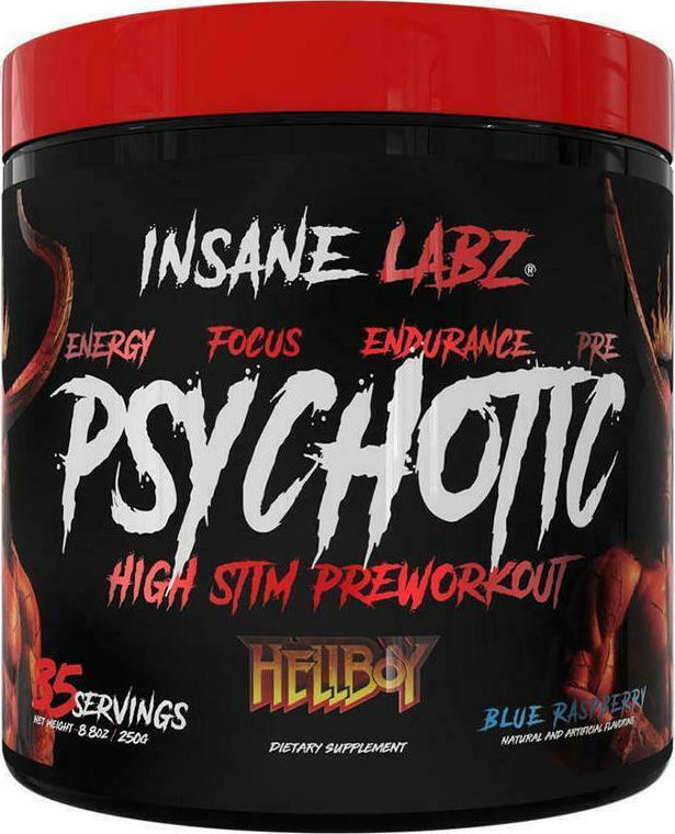 Insane Labz Psychotic High Stim Pre Workout Hellboy 250gr Blue ...