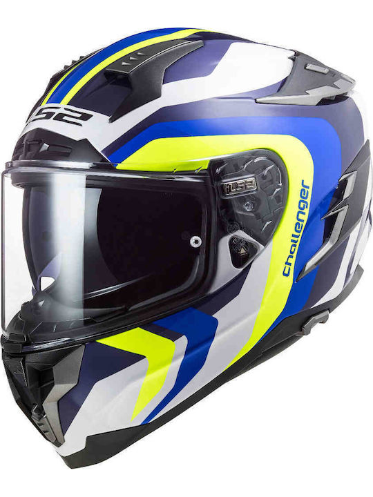 LS2 Challenger FF327 Galactic White/Yellow/blue Κράνος Μηχανής Full ...